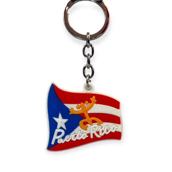 PR Flag w/ Coqui Taino Keychain - Latinxs Infuzion Gift Shop